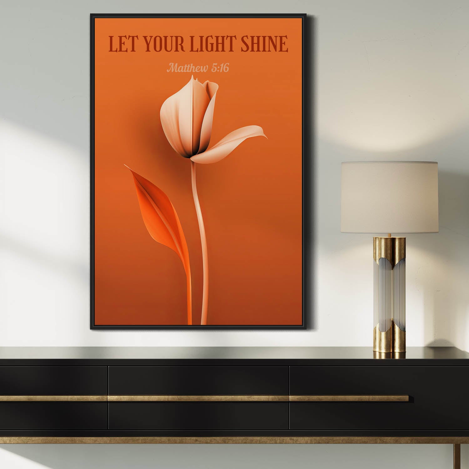 Let Your Light Shine Art Print, Inspirational Bible Verse Floral Wall ...