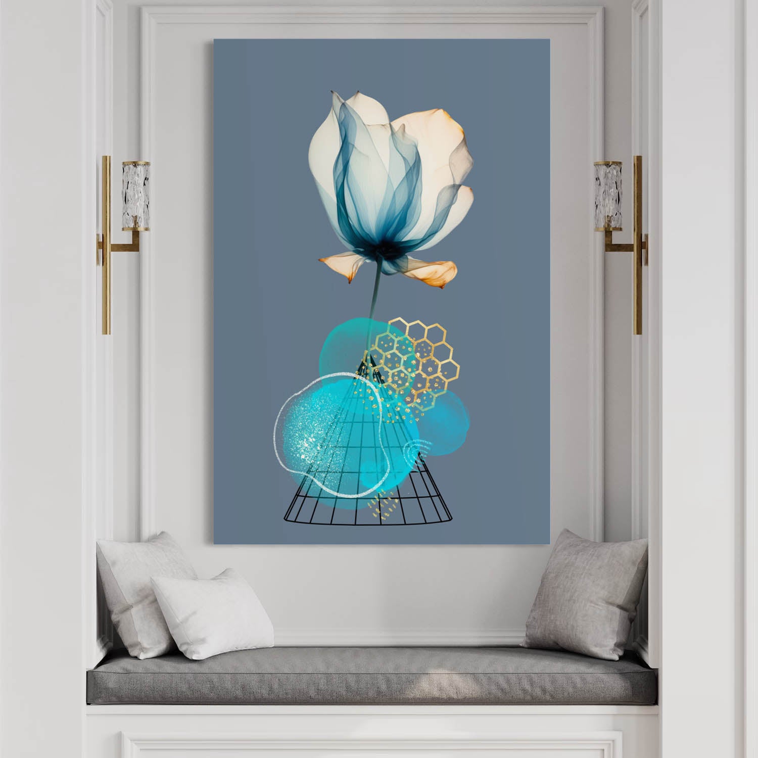 Subtle Floral Abstract Art, Artwork for Office Décor, Kids Room Art ...