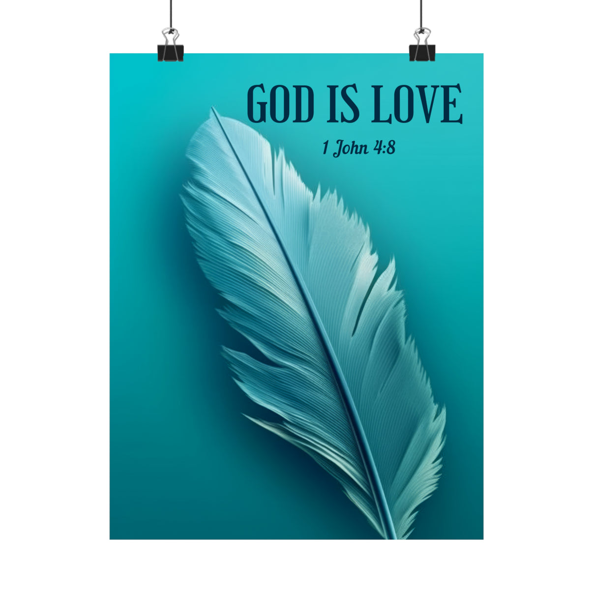 God is Love Bible Verse Floral Wall Art Print, Spiriitual Artwork ...