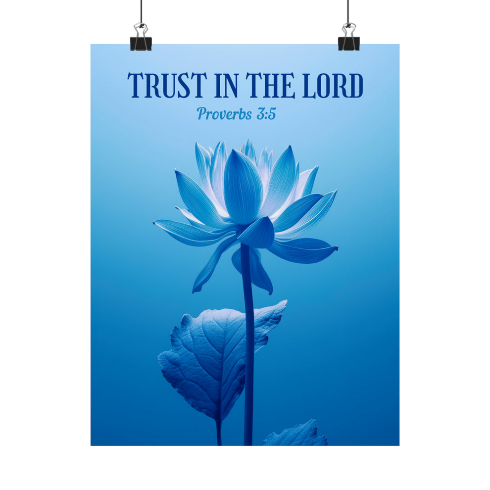 Trust in the Lord Art Print, Bible Verse Floral Artwork, Botanical Art ...