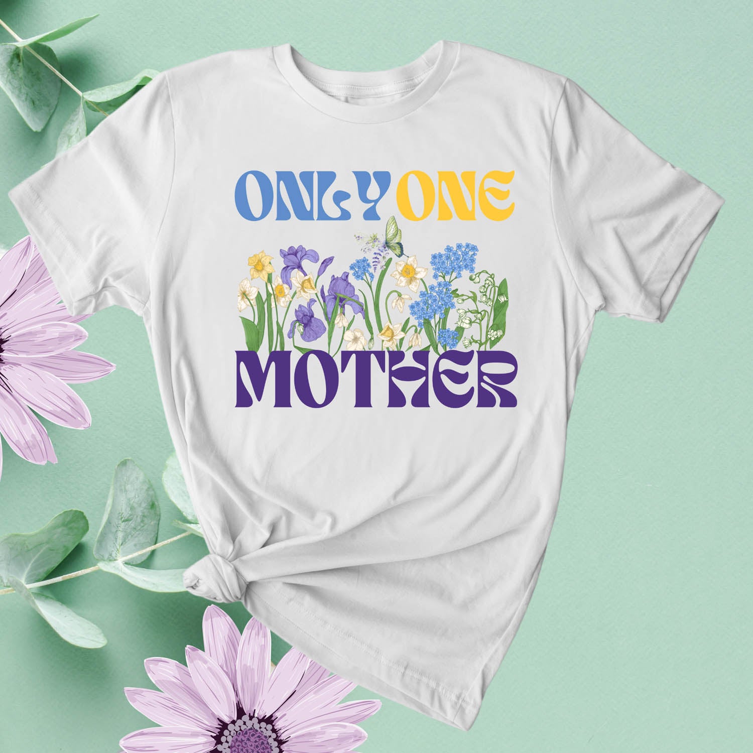 Only One Mother T-shirt, Mom Gift, Floral Mom Shirt, Everyday Mom Tee ...
